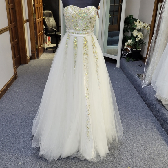 Rachel Allan | Dresses | Partytime By Rachel Allan White Ballgown Dress ...